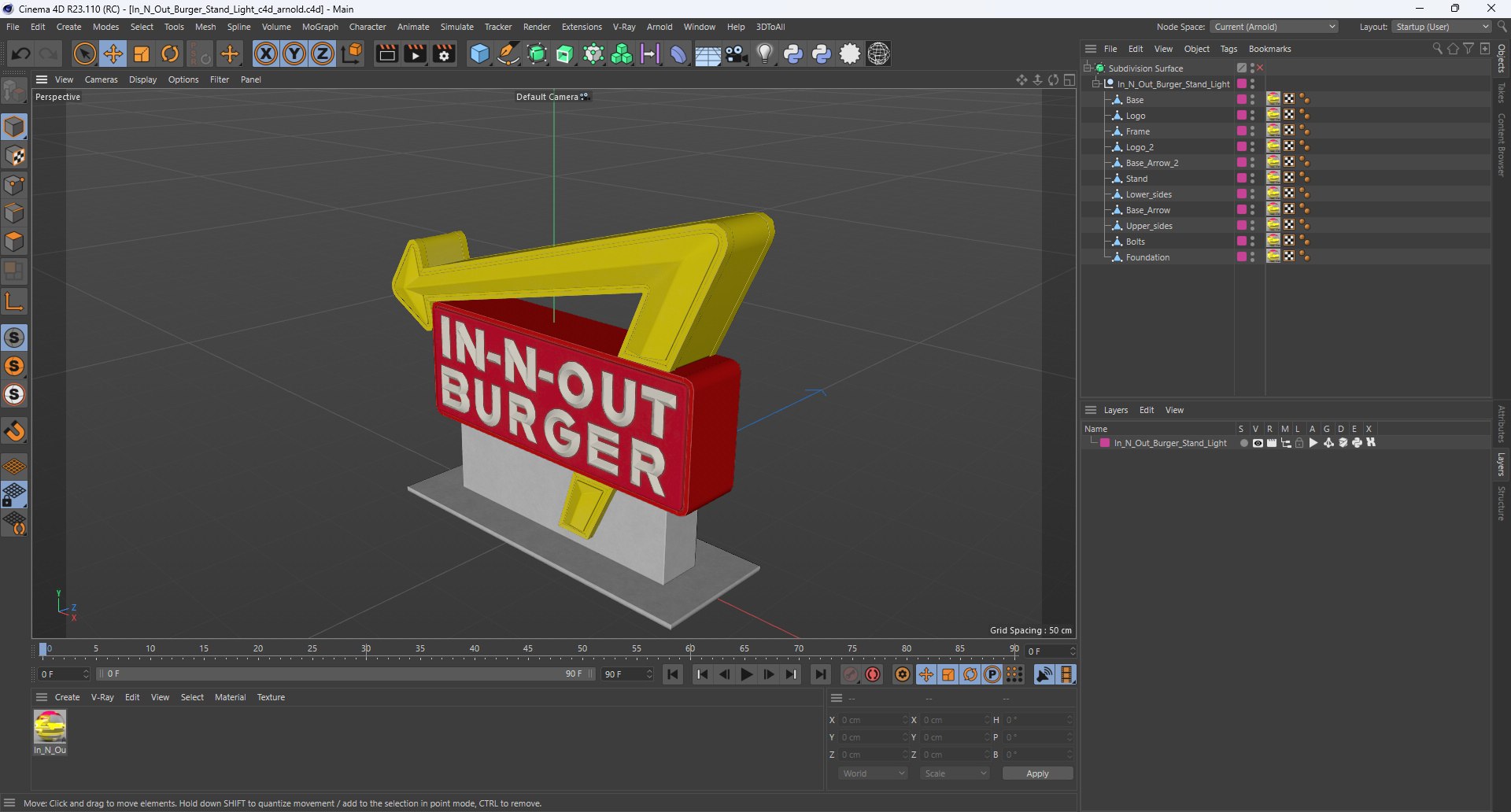 In N Out Burger Stand Light 3D Model - TurboSquid 2278819