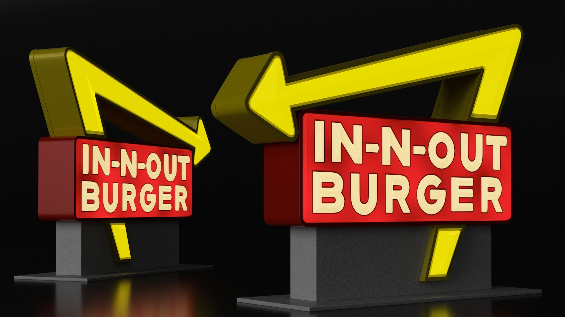 In N Out Burger Stand Light 3D Model - TurboSquid 2278819