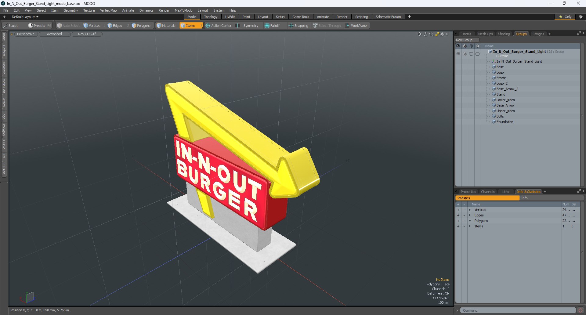 In N Out Burger Stand Light 3D Model - TurboSquid 2278819