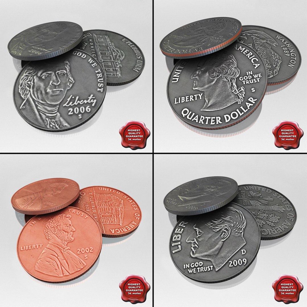 3d Model Dollar Set Banknotes