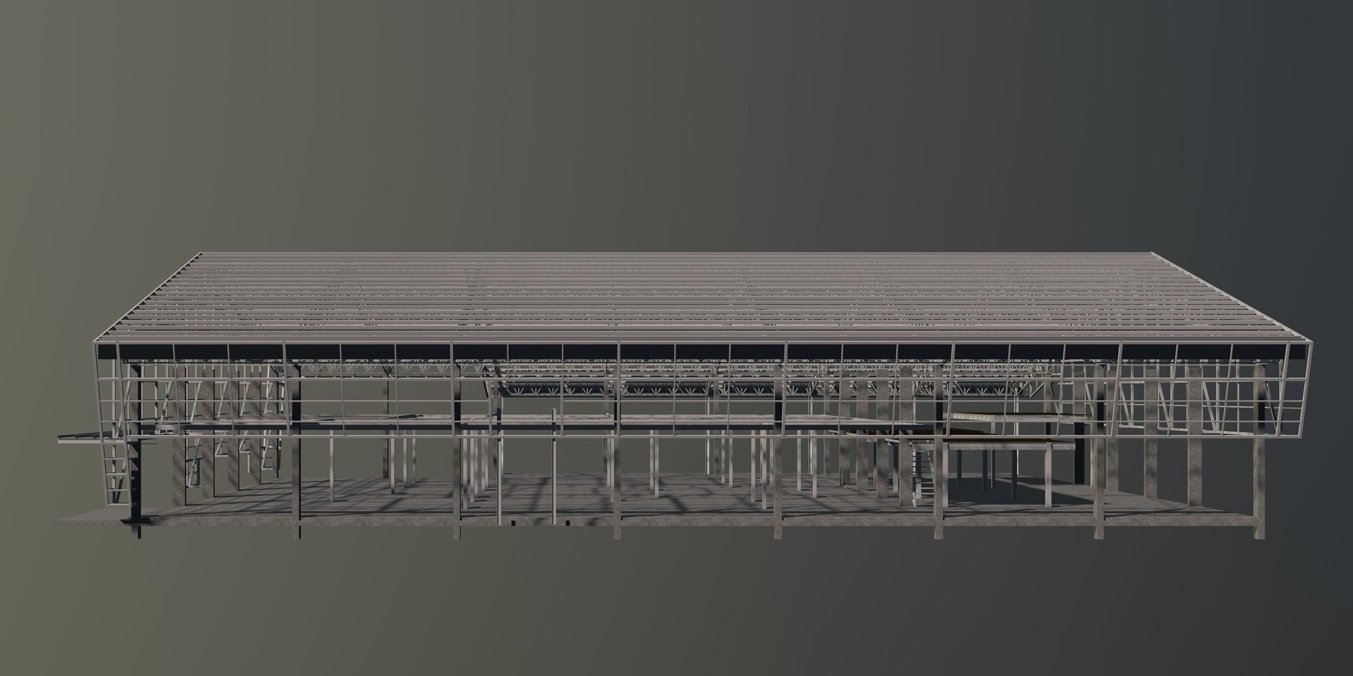 Warehouse In Structure Frame 3D Model - TurboSquid 2070521