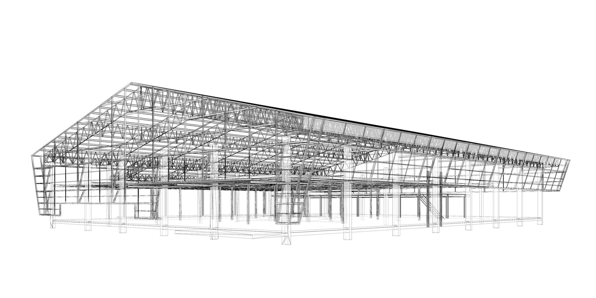 Warehouse In Structure Frame 3D Model - TurboSquid 2070521
