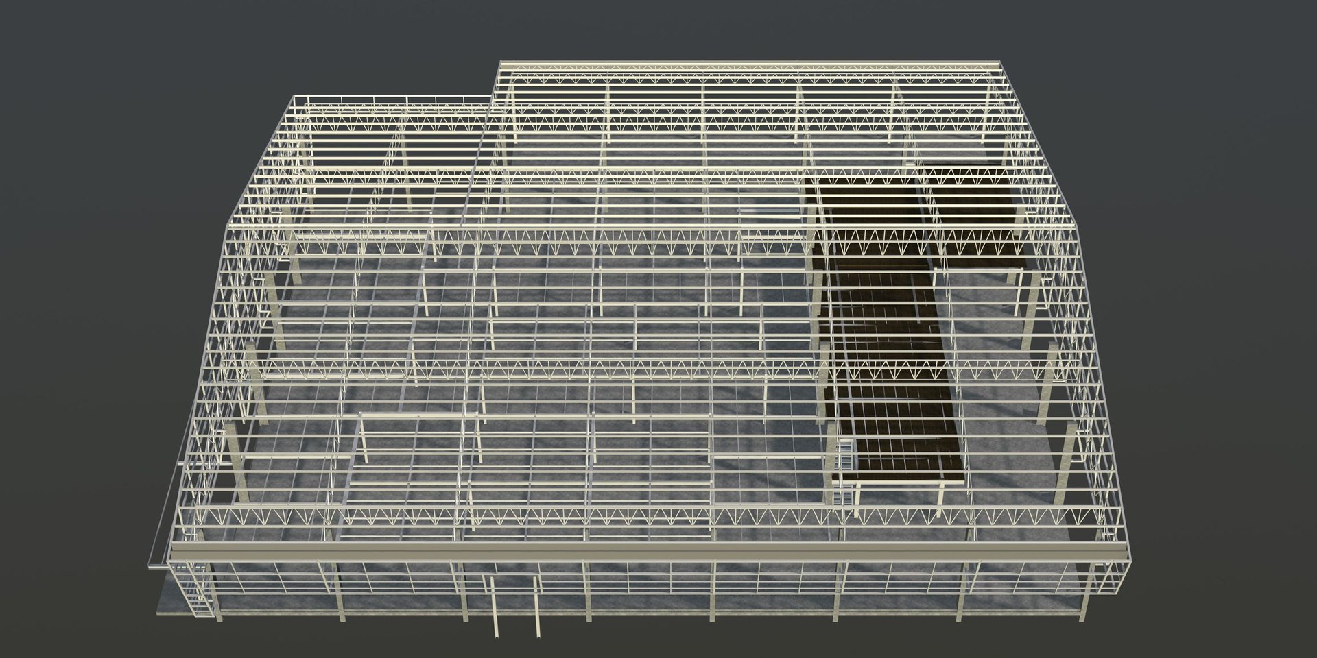 Warehouse In Structure Frame 3D Model - TurboSquid 2070521