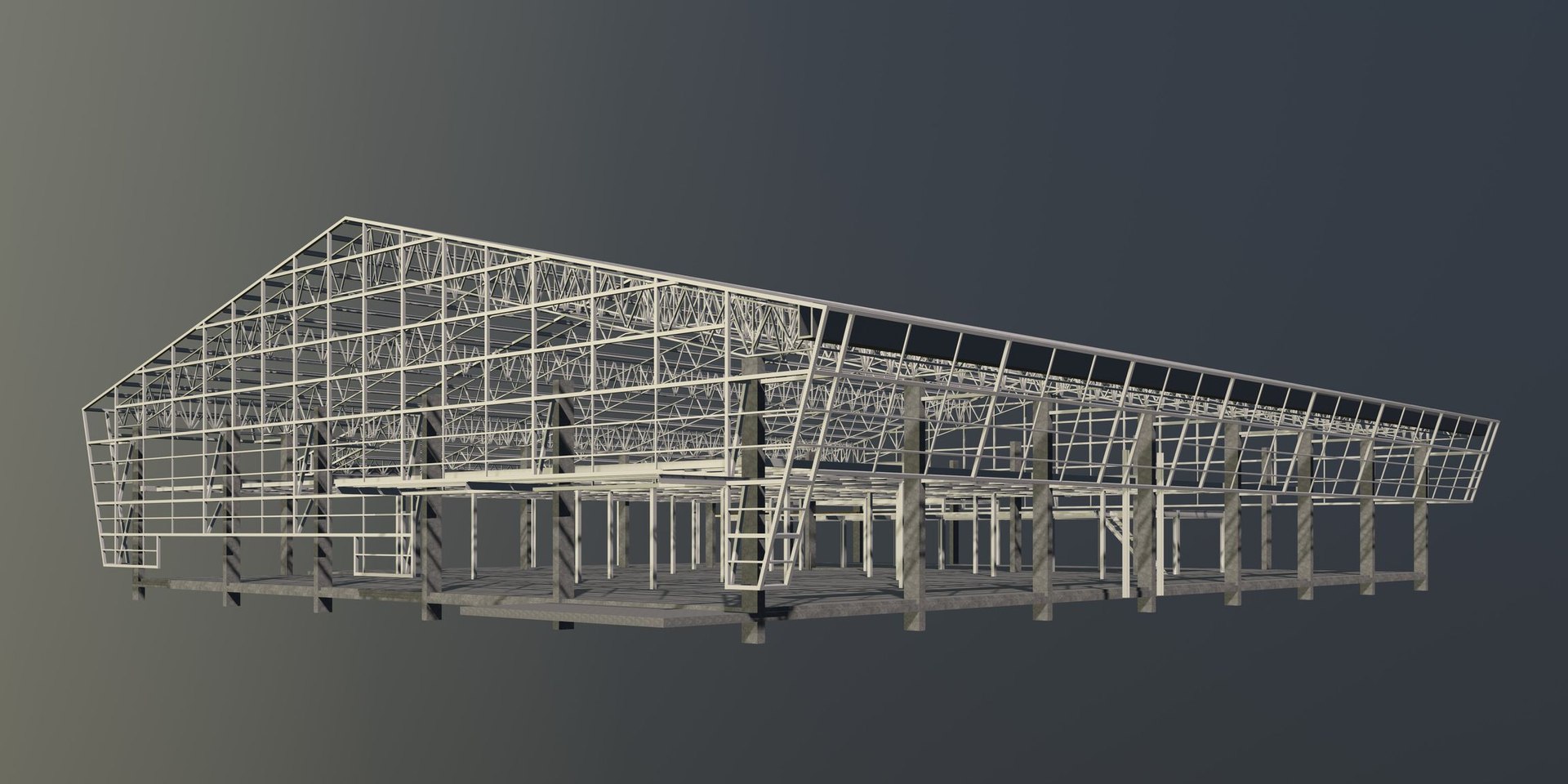 Warehouse In Structure Frame 3D Model - TurboSquid 2070521