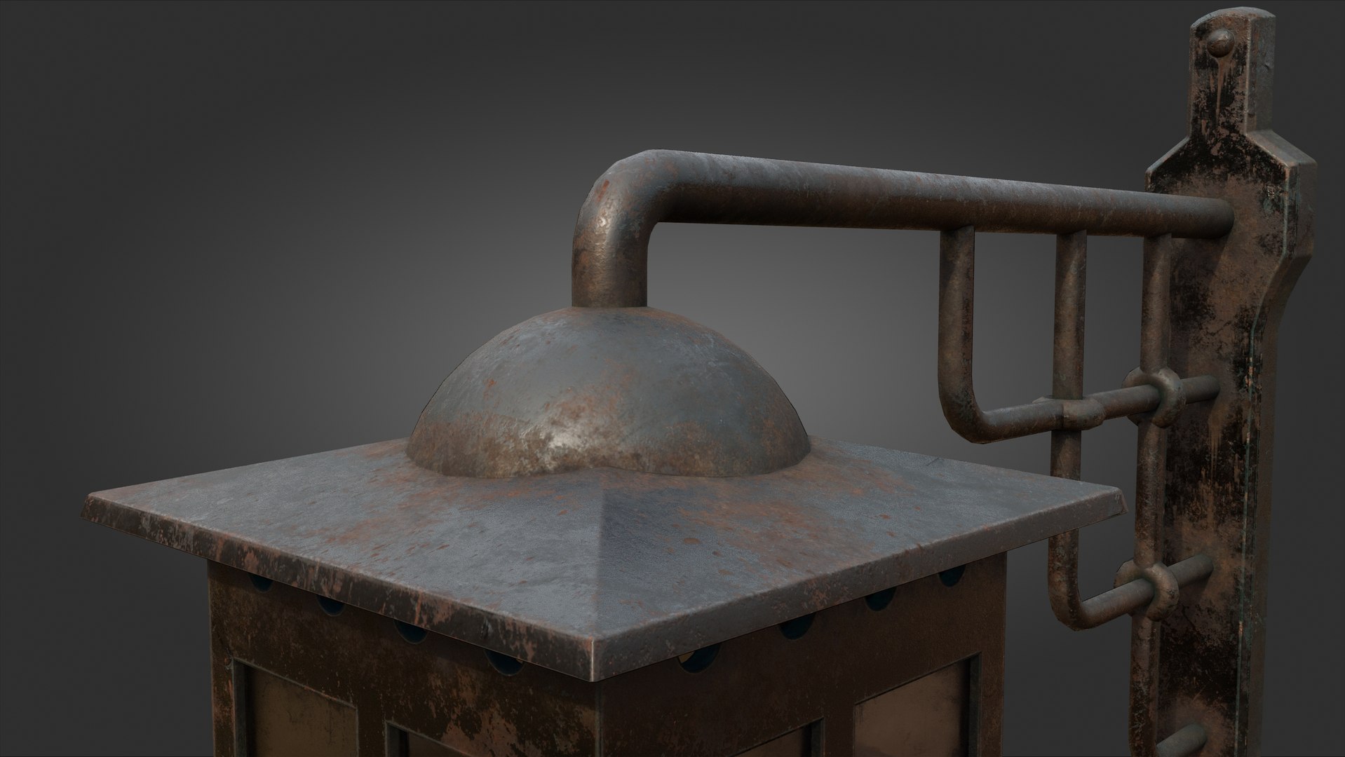 3D Model Antique Entrance Lamp Black Rusty - TurboSquid 1798929