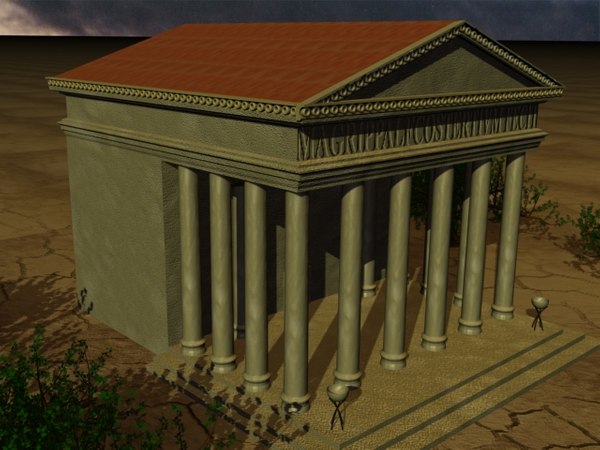 roman building zipped 3d model