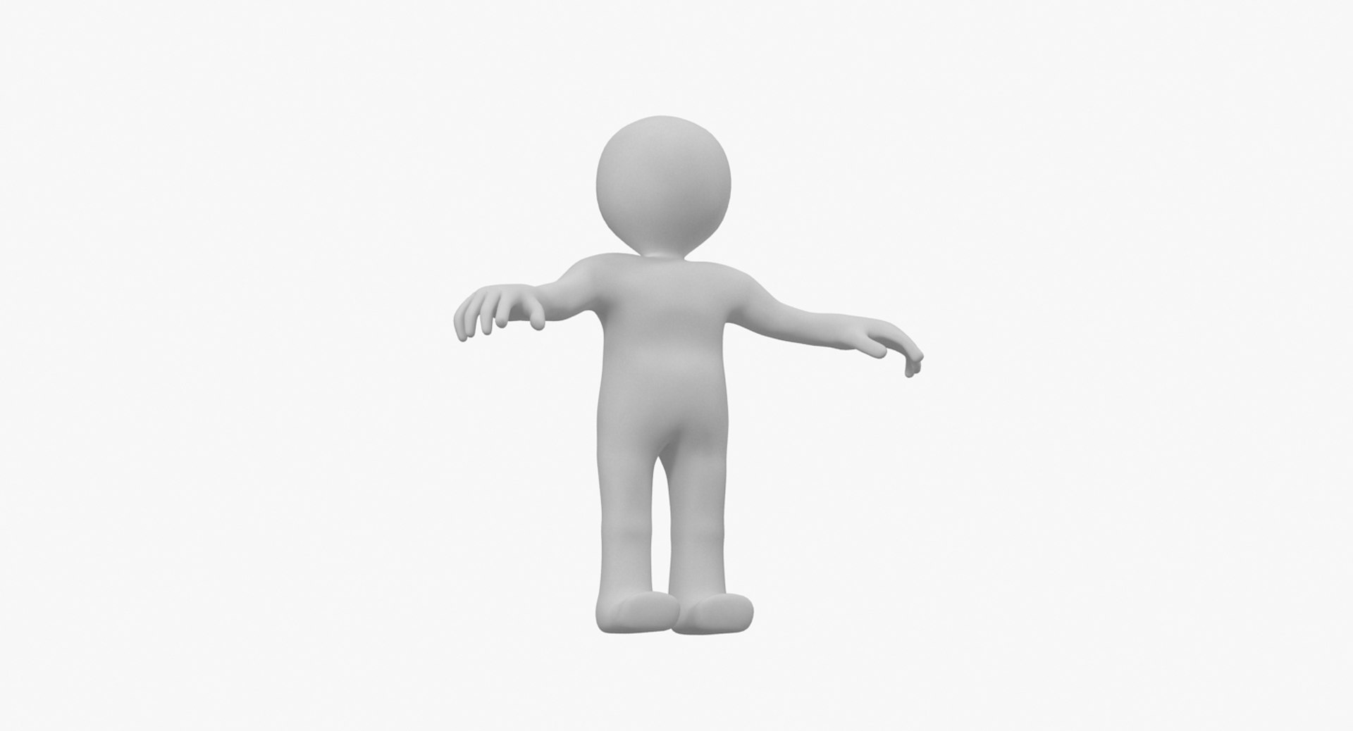 3d Model Rigged Stickman Cartoon Character