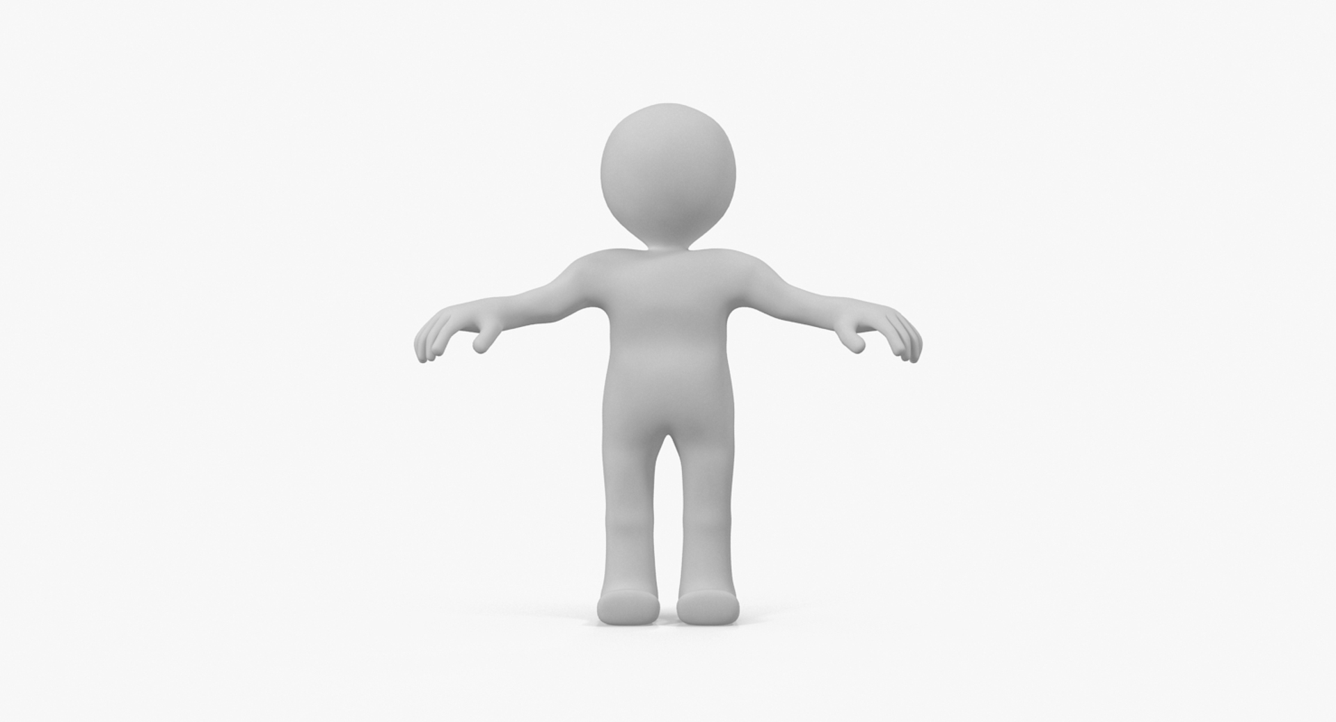 3d Model Rigged Stickman Cartoon Character