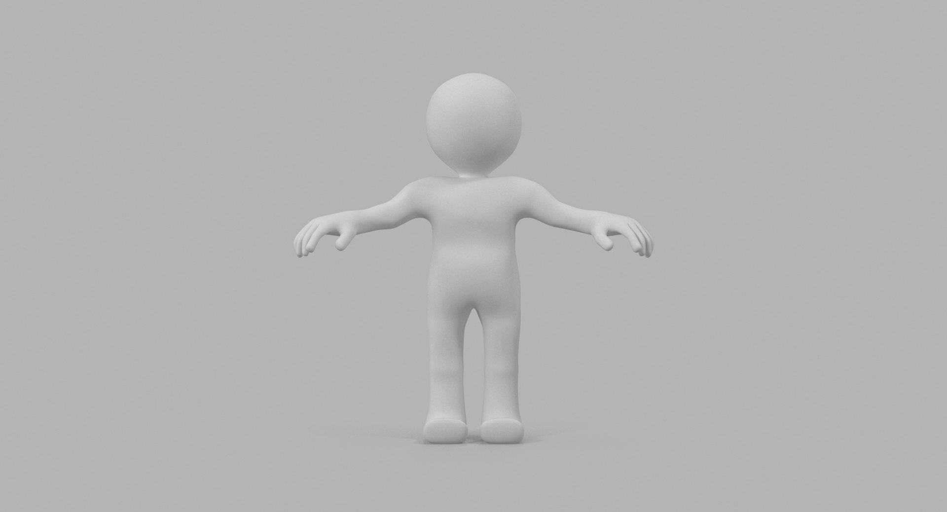 3d Model Rigged Stickman Cartoon Character