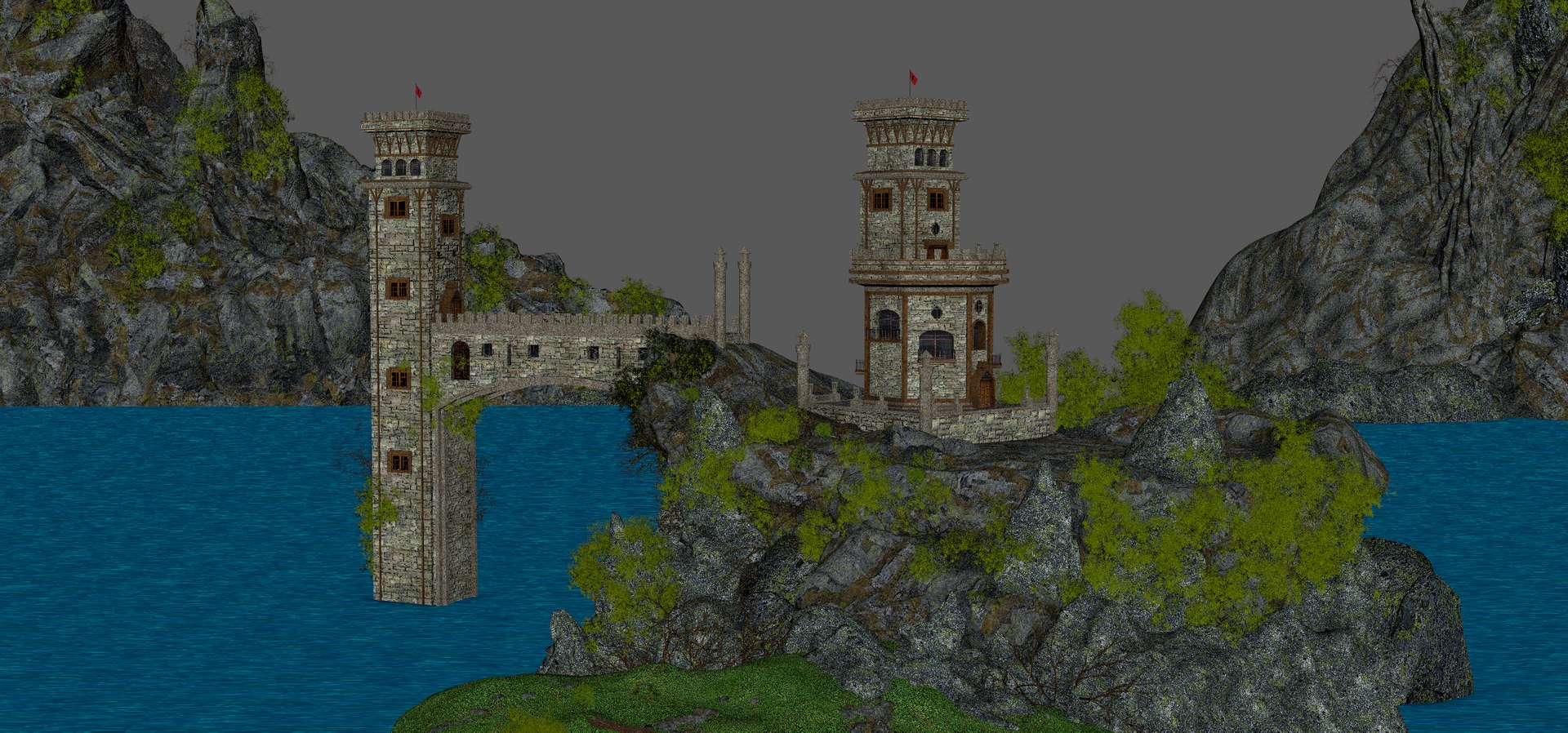 3D Hill Tower Castle - TurboSquid 1999254
