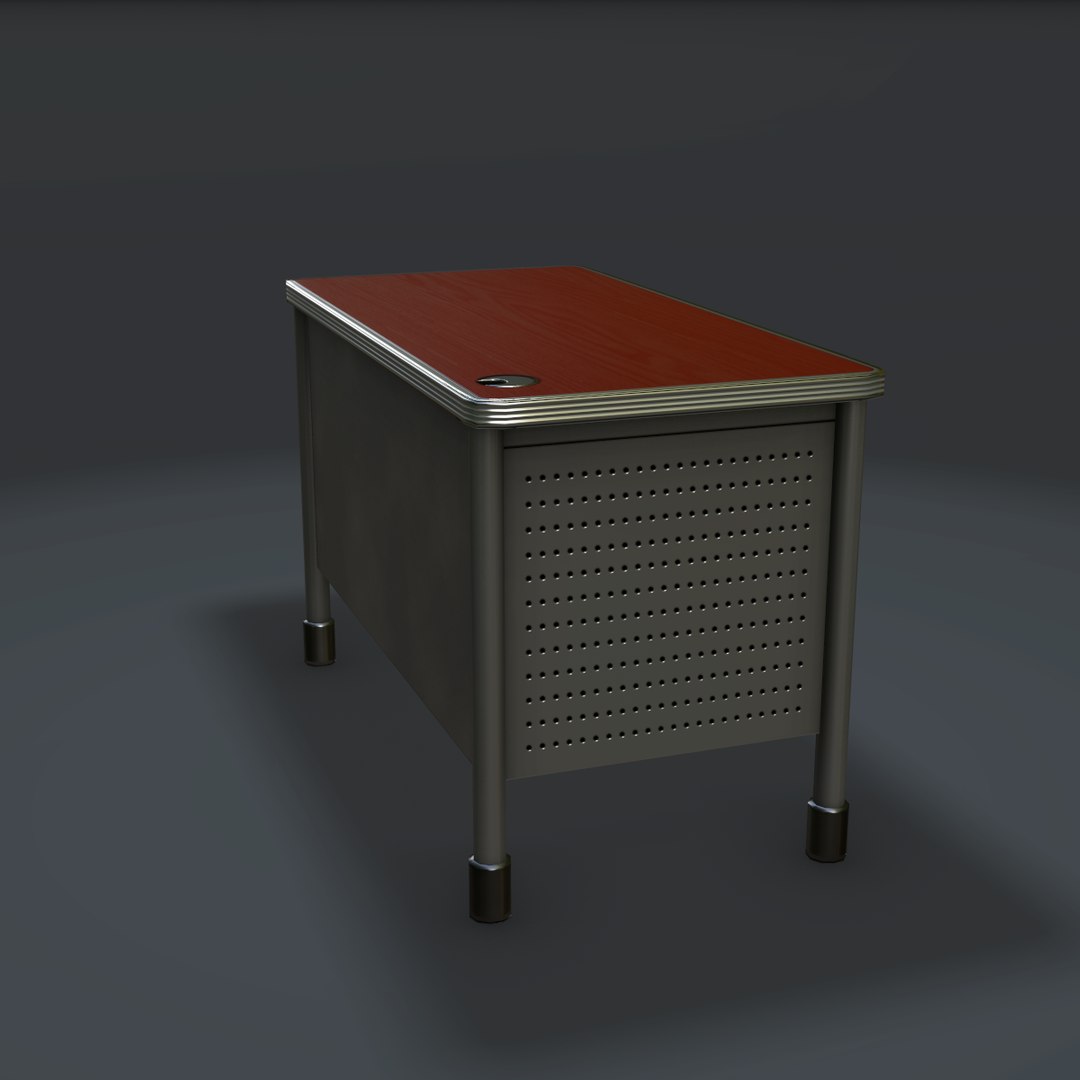 real-time teacher desk 3d model