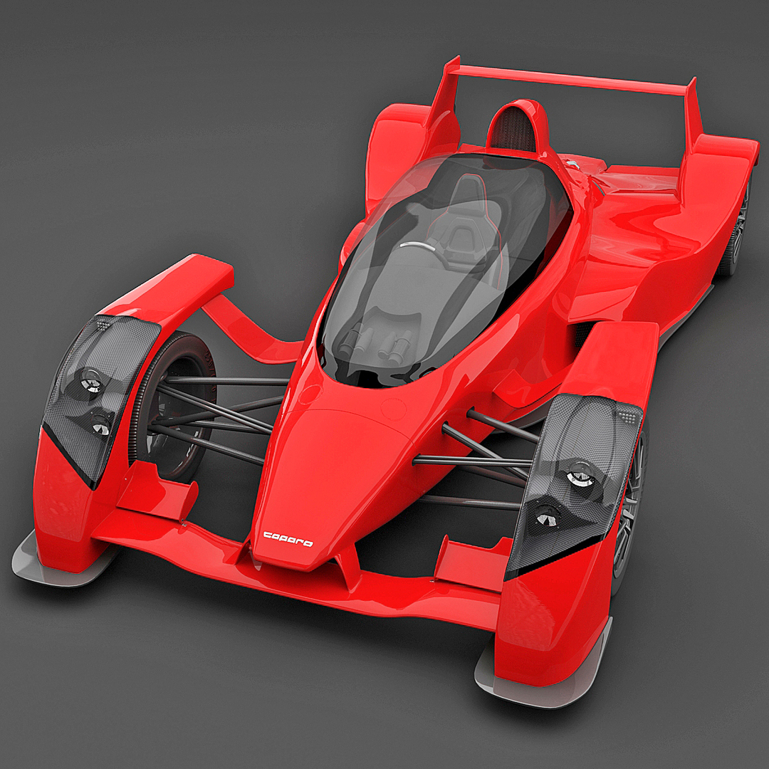 realistic supercar caparo t1 3d model