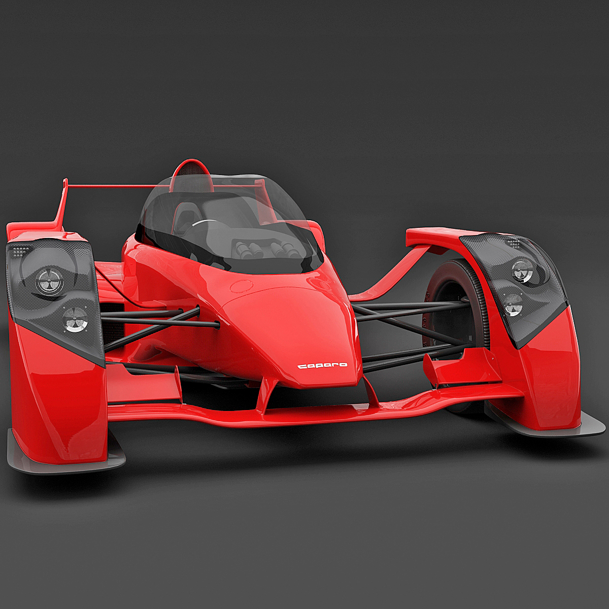 realistic supercar caparo t1 3d model