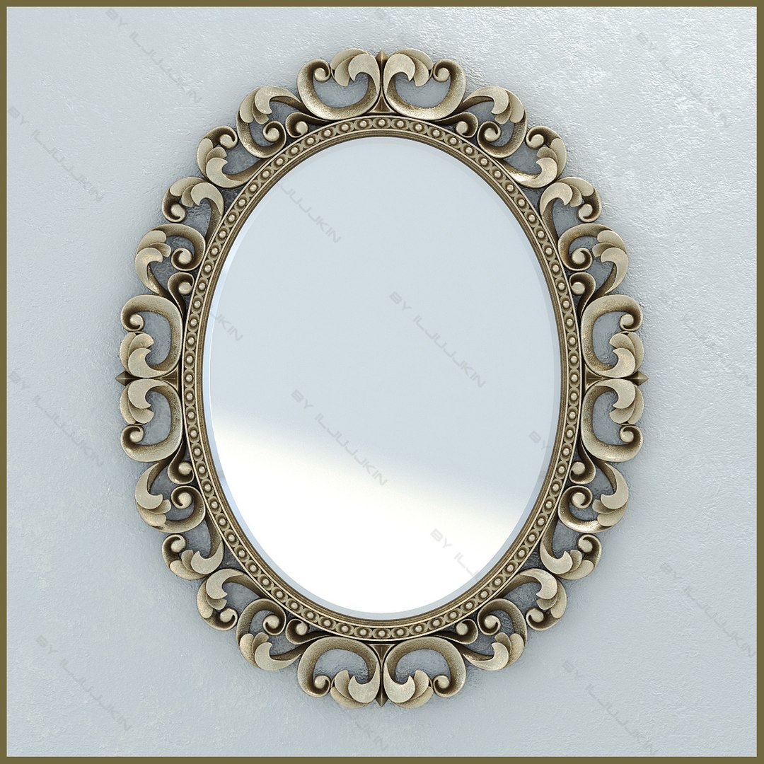3d mirrors design gold model