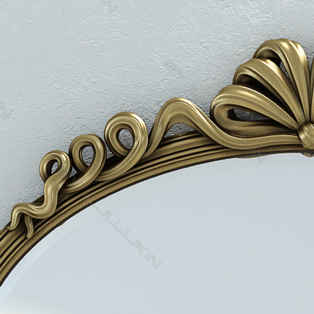 3d Mirrors Design Gold Model