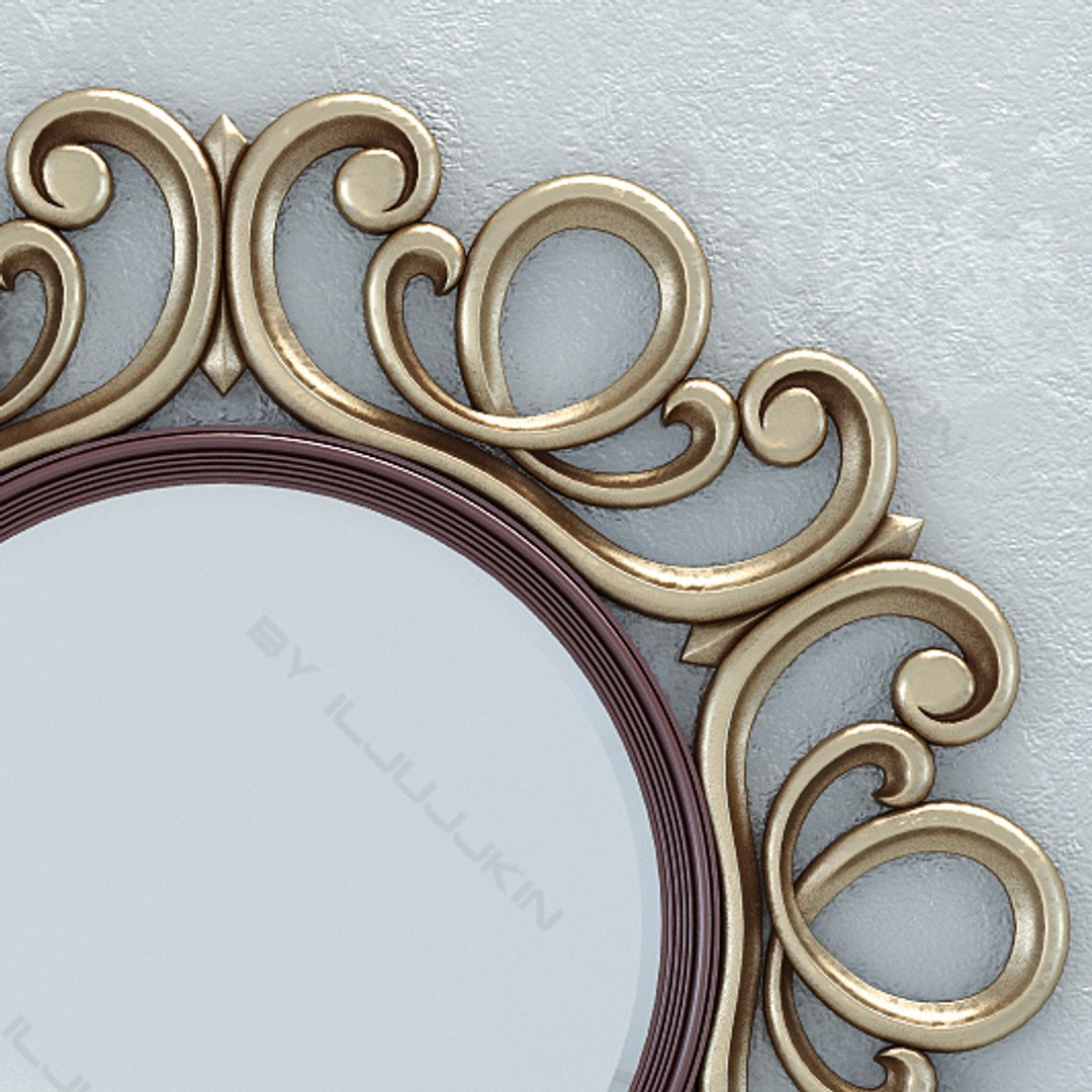 3d Mirrors Design Gold Model
