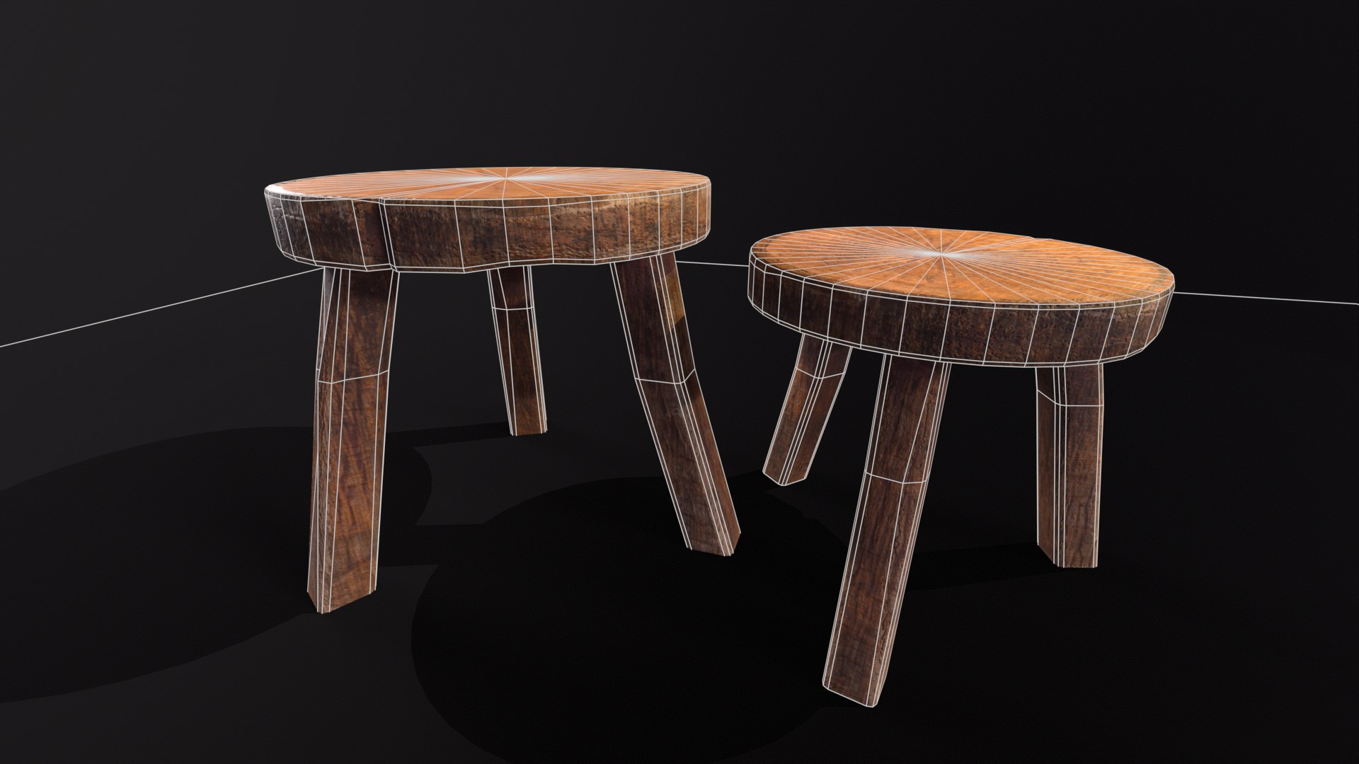 Medieval Wood Short Stools 3D Model - TurboSquid 2276510