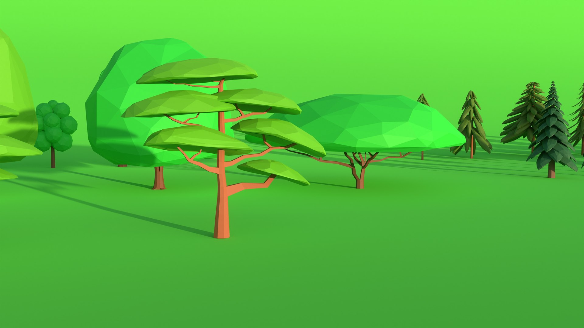 Cartoon Low Poly Modern Trees Large Collection 3D Model - TurboSquid ...