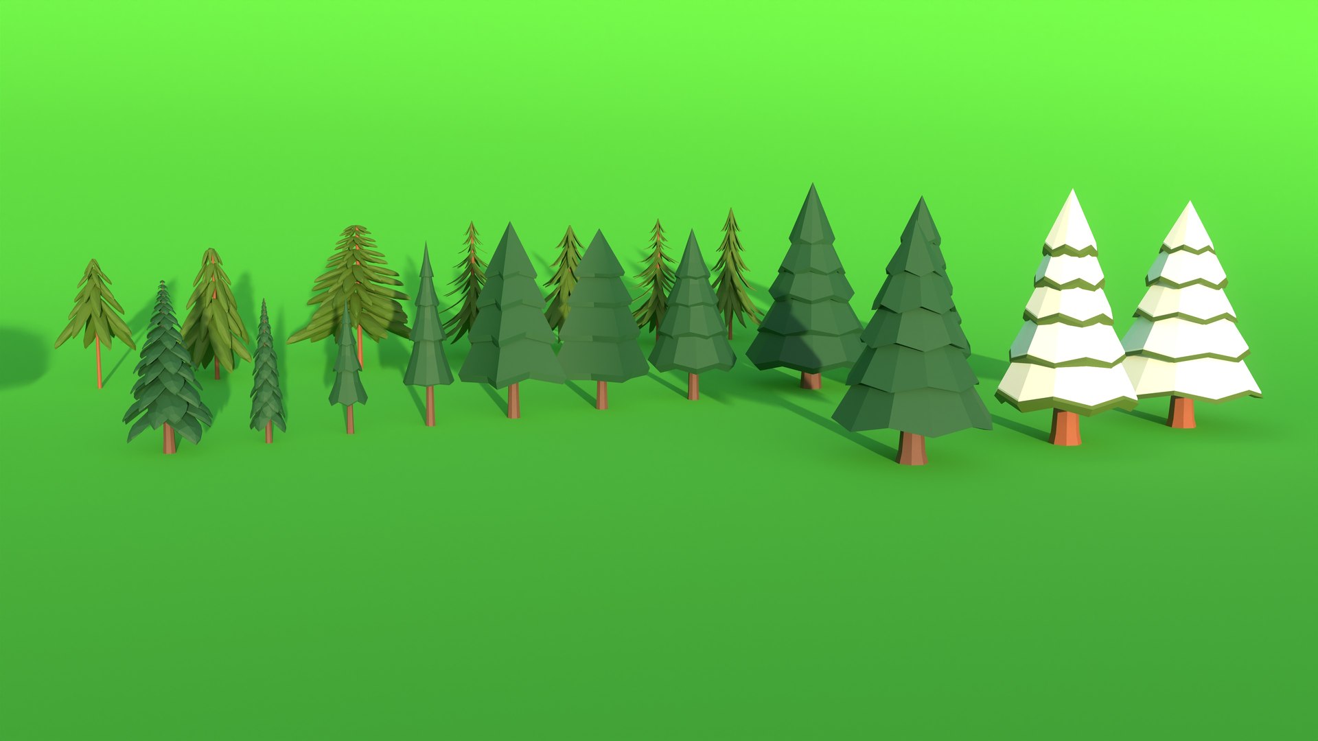 Cartoon Low Poly Modern Trees Large Collection 3D Model - TurboSquid ...