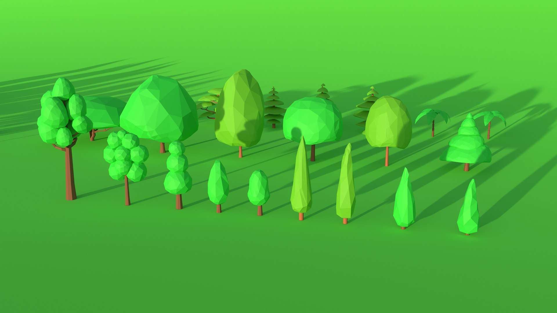 Cartoon Low Poly Modern Trees Large Collection 3D Model - TurboSquid ...