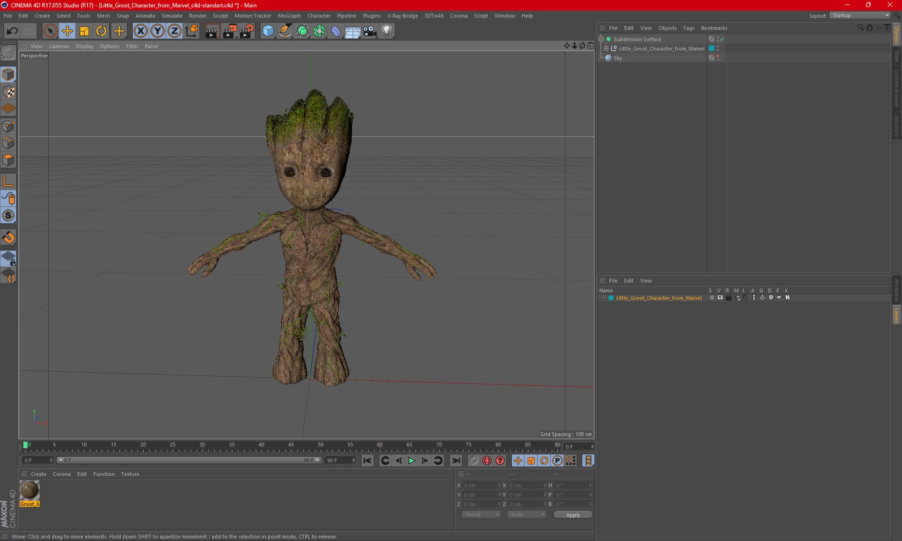 Little Groot Character From Marvel For 3D Print Model - TurboSquid 2287046