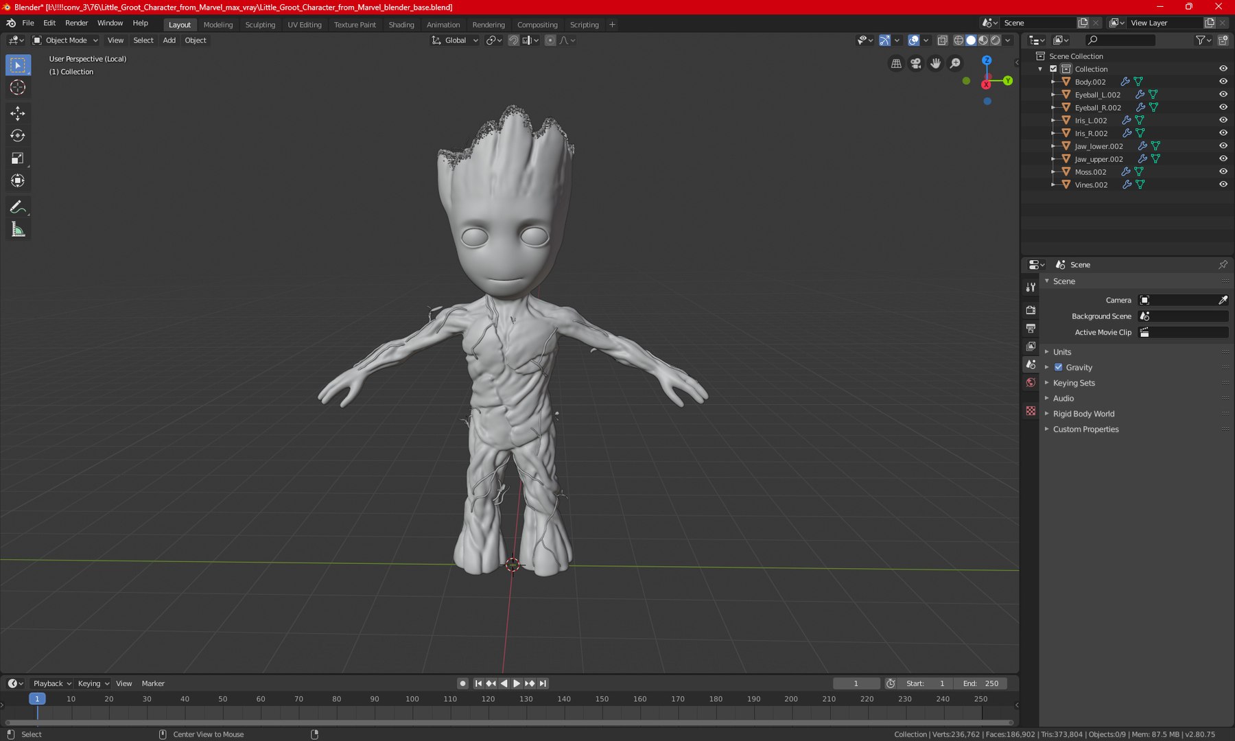 Little Groot Character From Marvel For 3D Print Model - TurboSquid 2287046