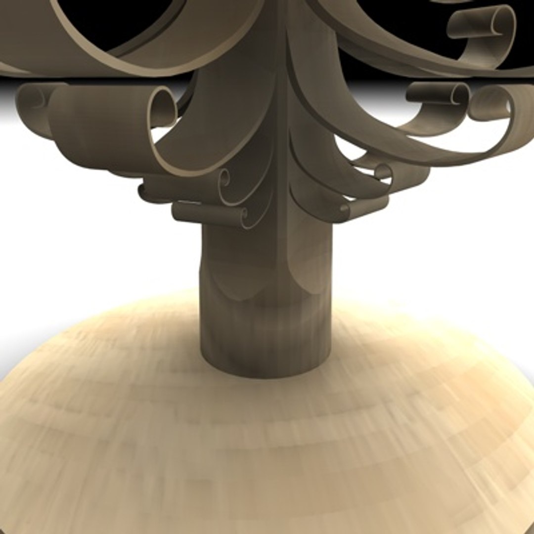 carved wooden tree c4d