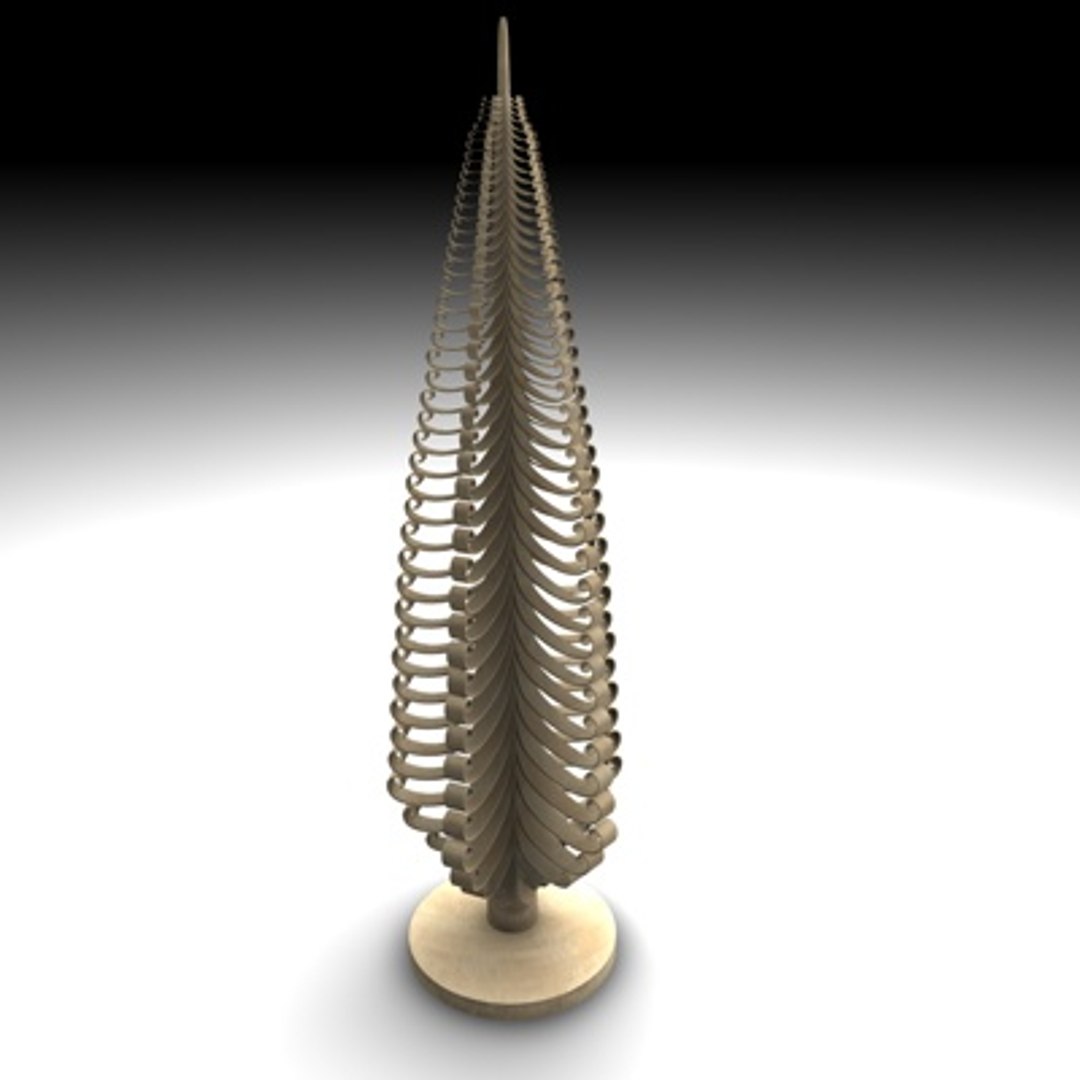 carved wooden tree c4d