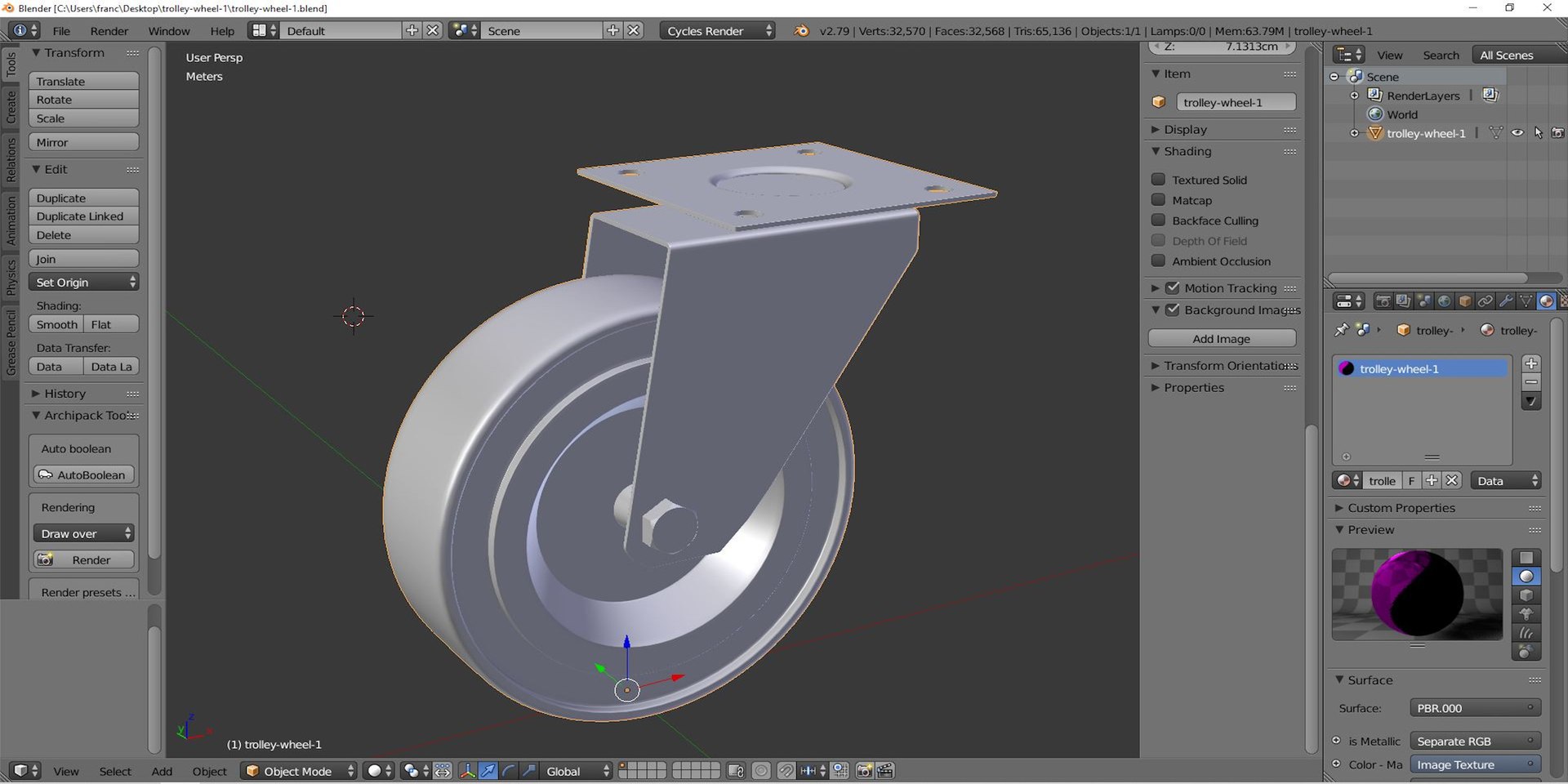 Trolley Wheel 1 3D Model - TurboSquid 1747223