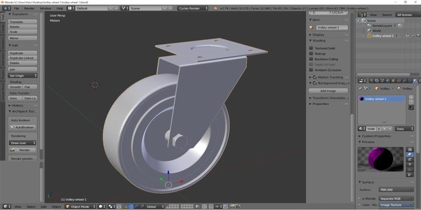 Trolley wheel 1 3D model - TurboSquid 1747223