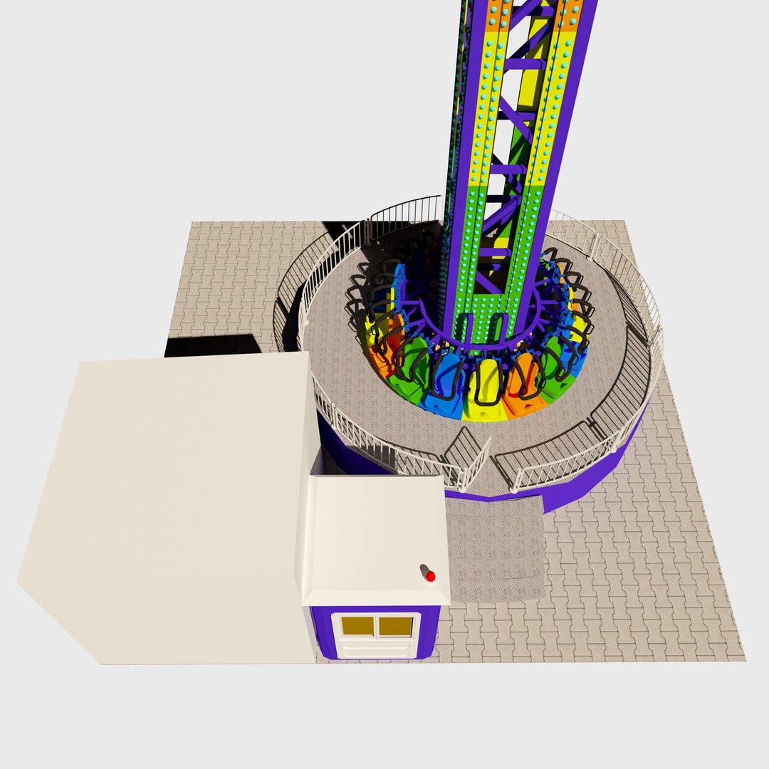 Free Fall Tower Attraction 3D Model - TurboSquid 1942627