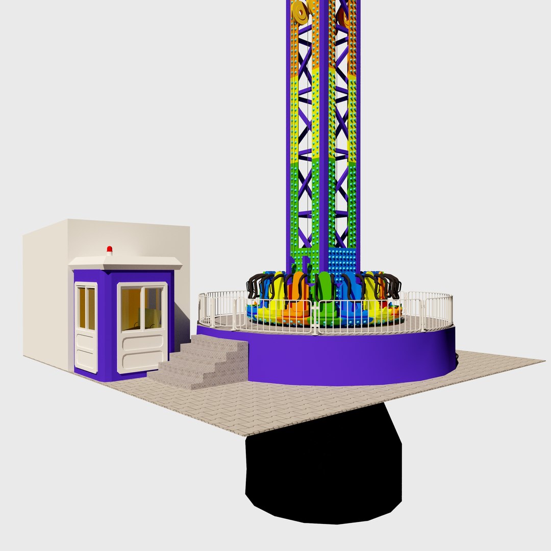 Free Fall Tower Attraction 3D Model - TurboSquid 1942627