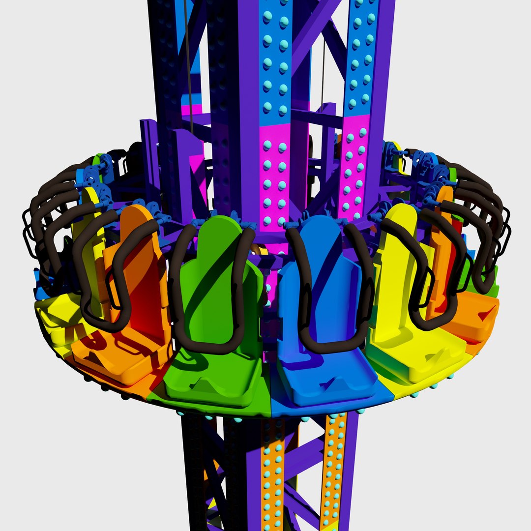 Free Fall Tower Attraction 3D Model - TurboSquid 1942627
