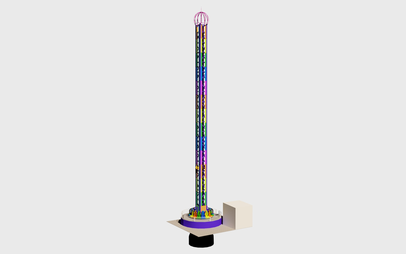 Free Fall Tower Attraction 3D Model - TurboSquid 1942627