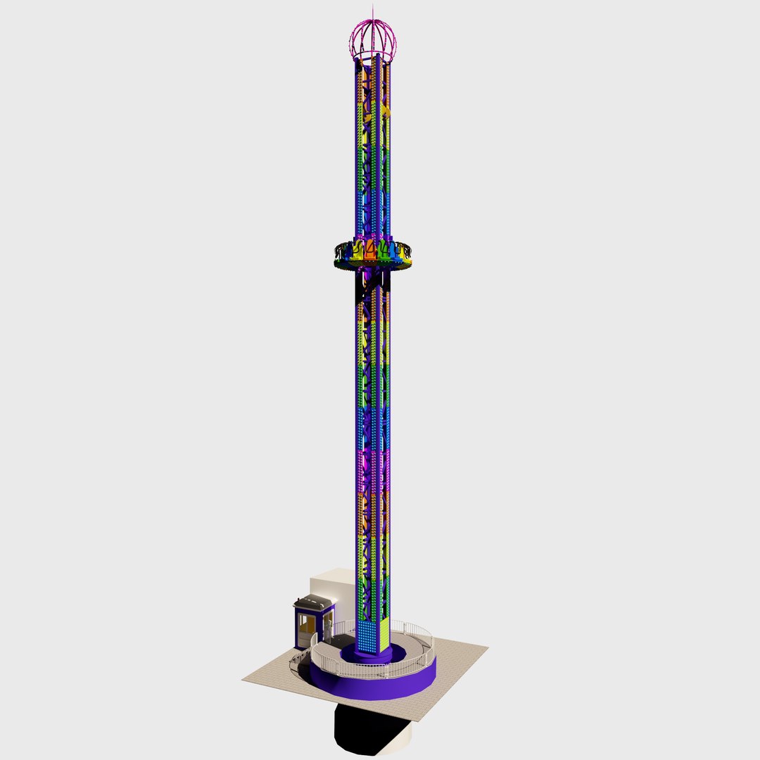 Free Fall Tower Attraction 3D Model - TurboSquid 1942627