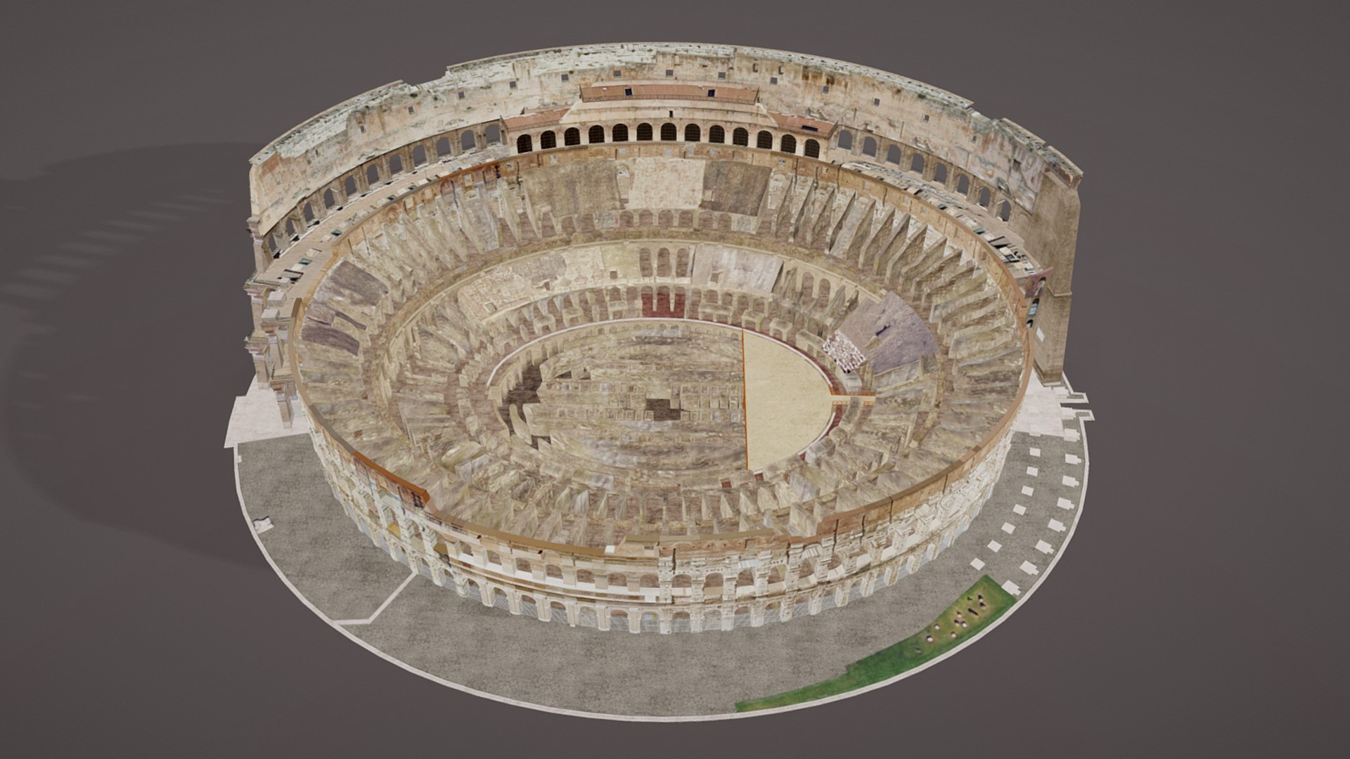 3D Roman Colosseum Ruins High Detail - TurboSquid 2150122