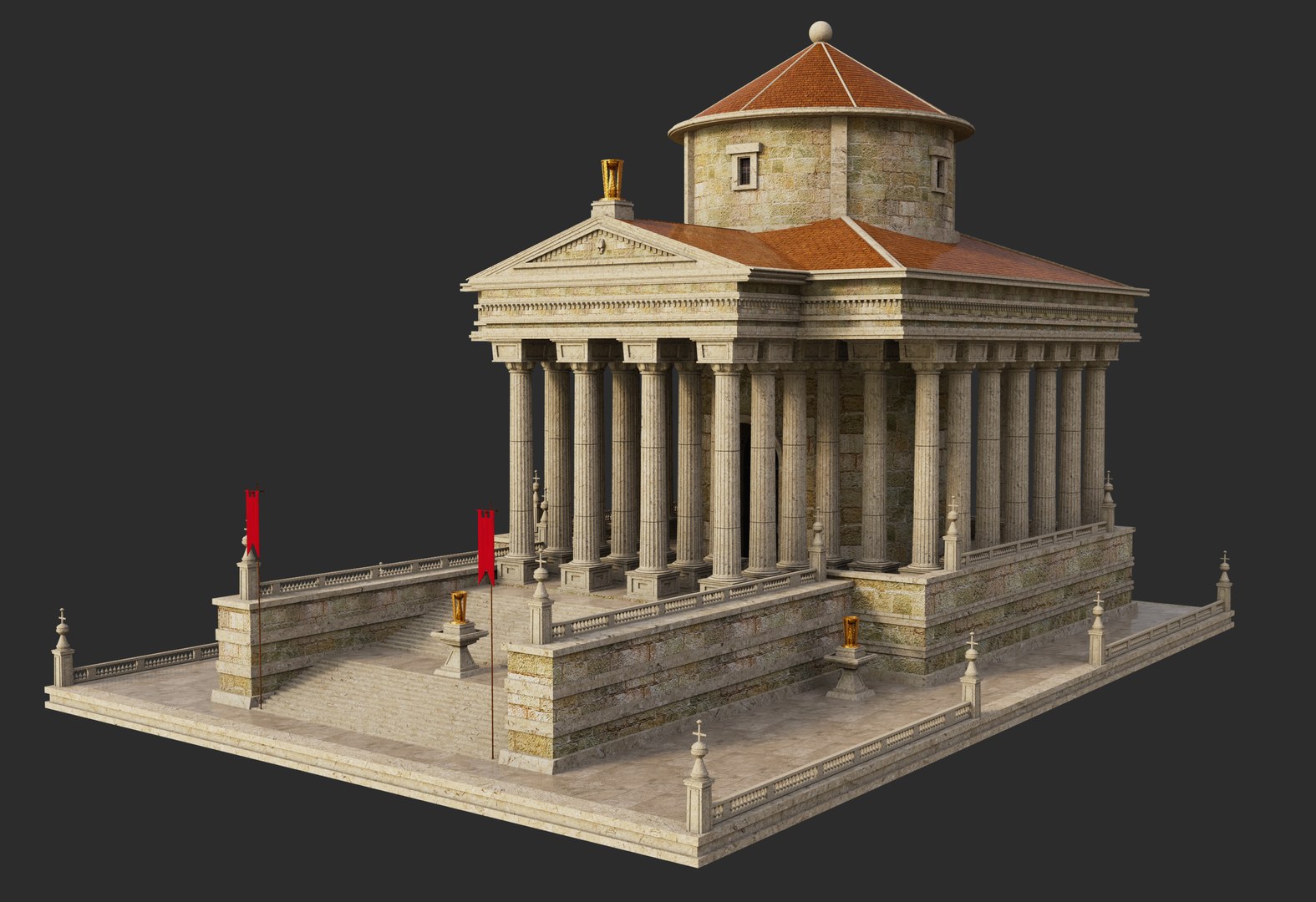 Roman Temple Building 3D Model - TurboSquid 2315987