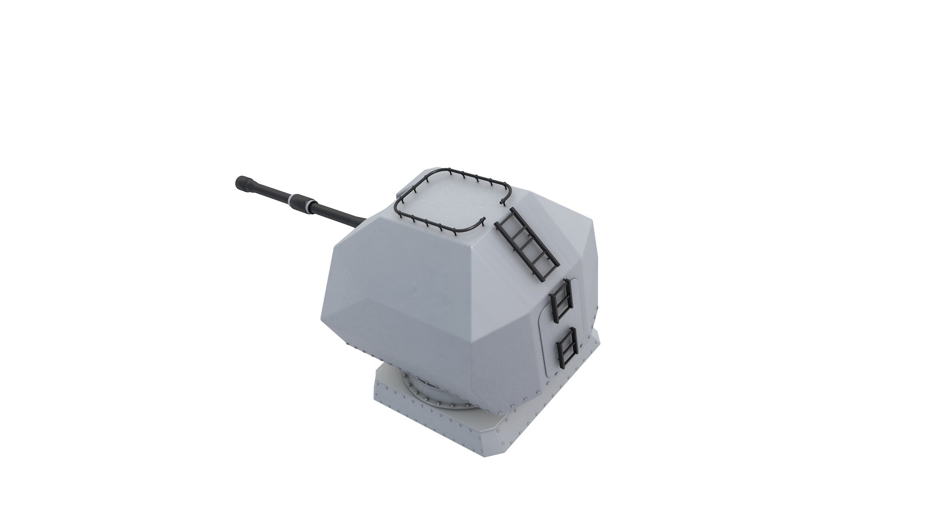 3D 4 5-Inch Mk-8 Mod 1 Naval Gun - TurboSquid 2388006