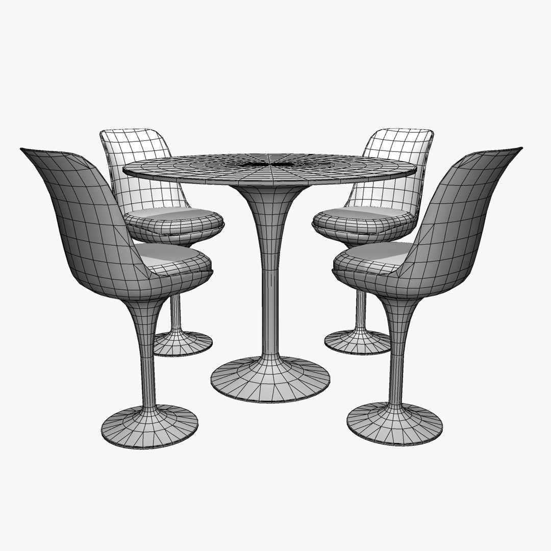3d max retro highboy table chairs
