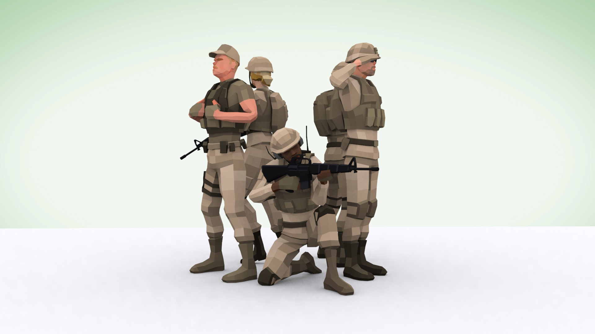 3D Squad Units M16 Model - TurboSquid 1700192
