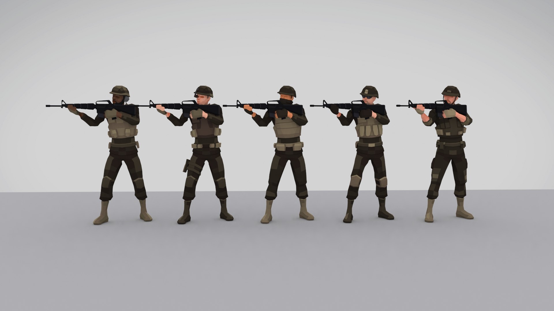 3D Squad Units M16 Model - TurboSquid 1700192