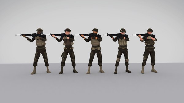 3D squad units m16 model - TurboSquid 1700192