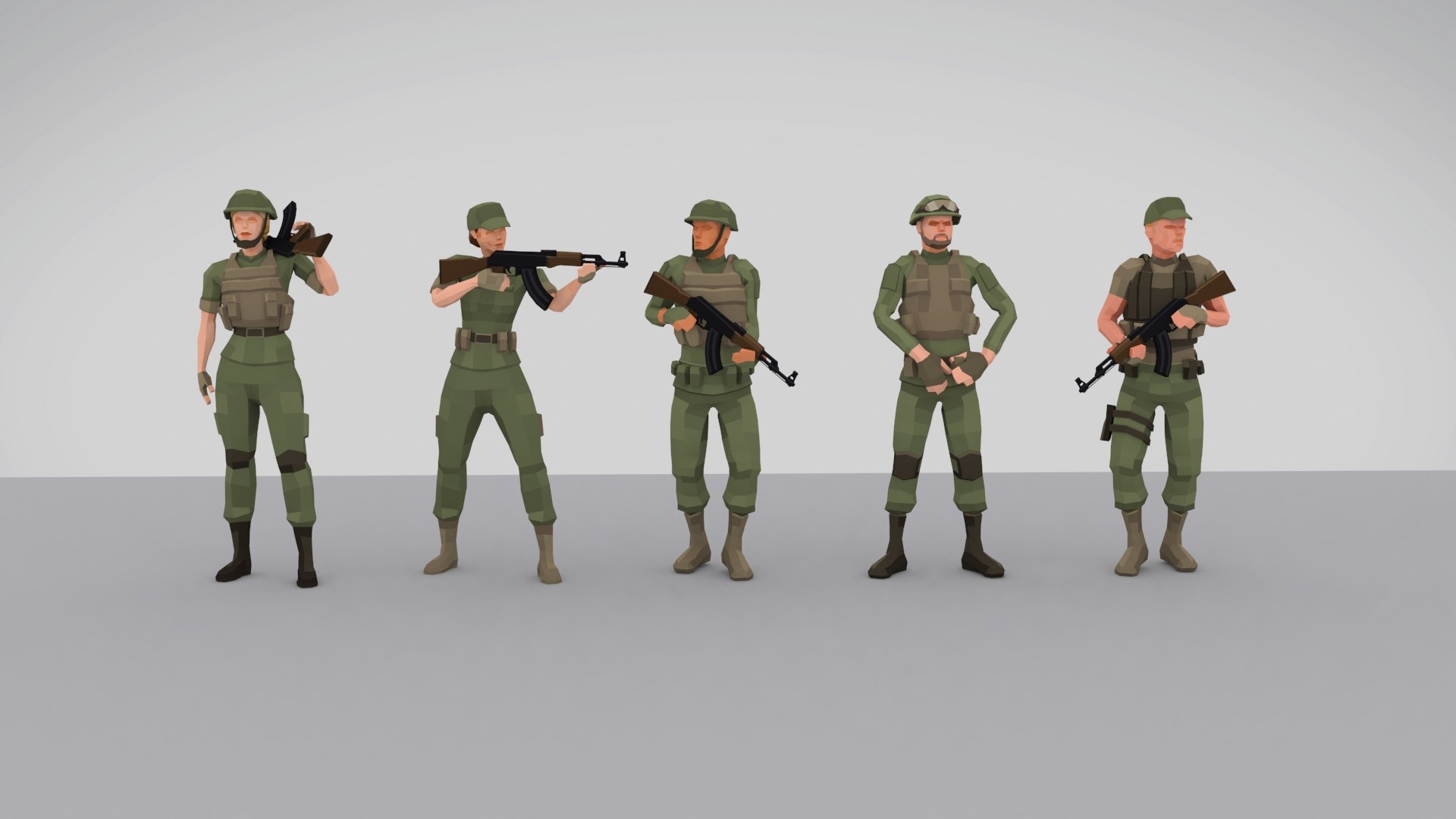 3D Squad Units M16 Model - TurboSquid 1700192
