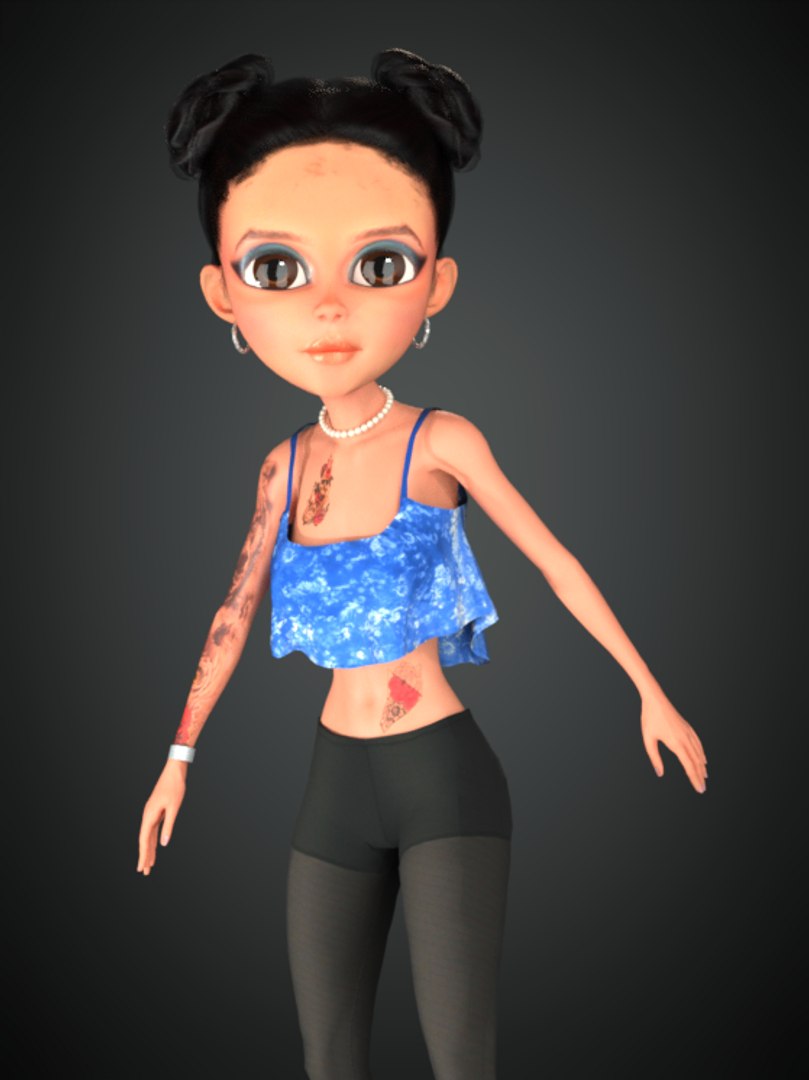 3D Cartoon Rigged Cute Kid Girl-Sapna Character 3D Model - TurboSquid ...