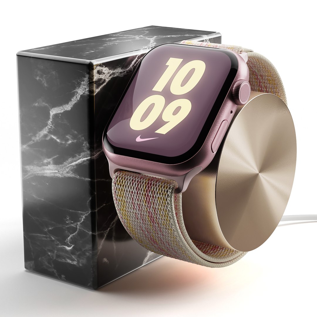 Apple Watch Series 9 Nike Sport Loop Starlight Pink Model - TurboSquid ...