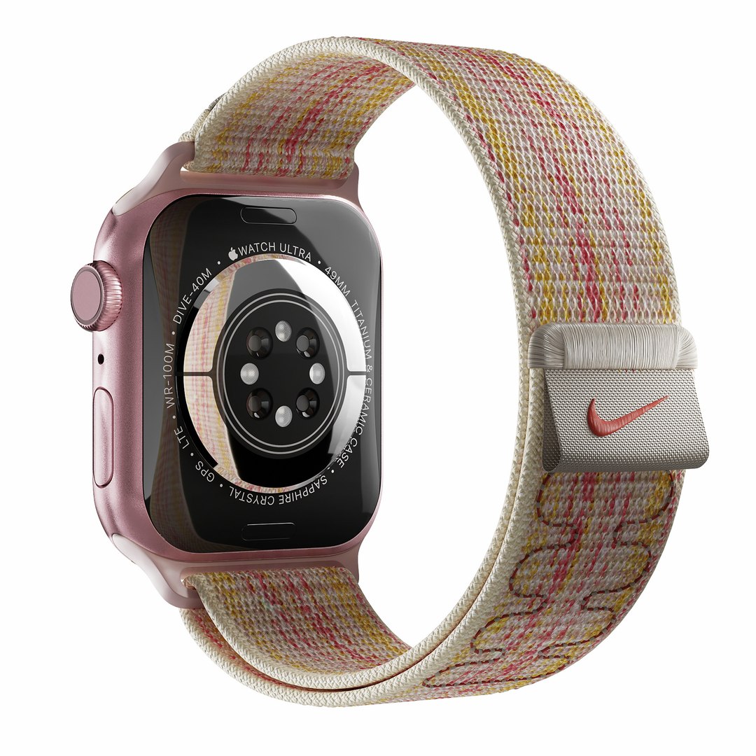 Apple Watch Series 9 Nike Sport Loop Starlight Pink Model - TurboSquid ...
