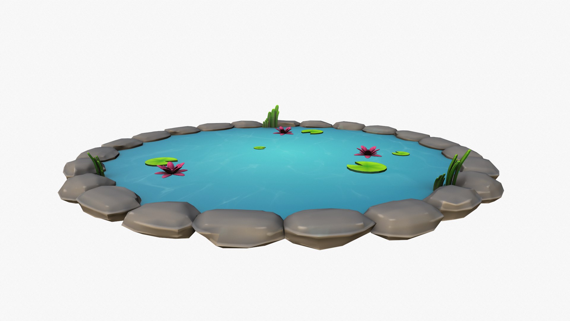 Free Cartoon Pond 3D - TurboSquid 1771135
