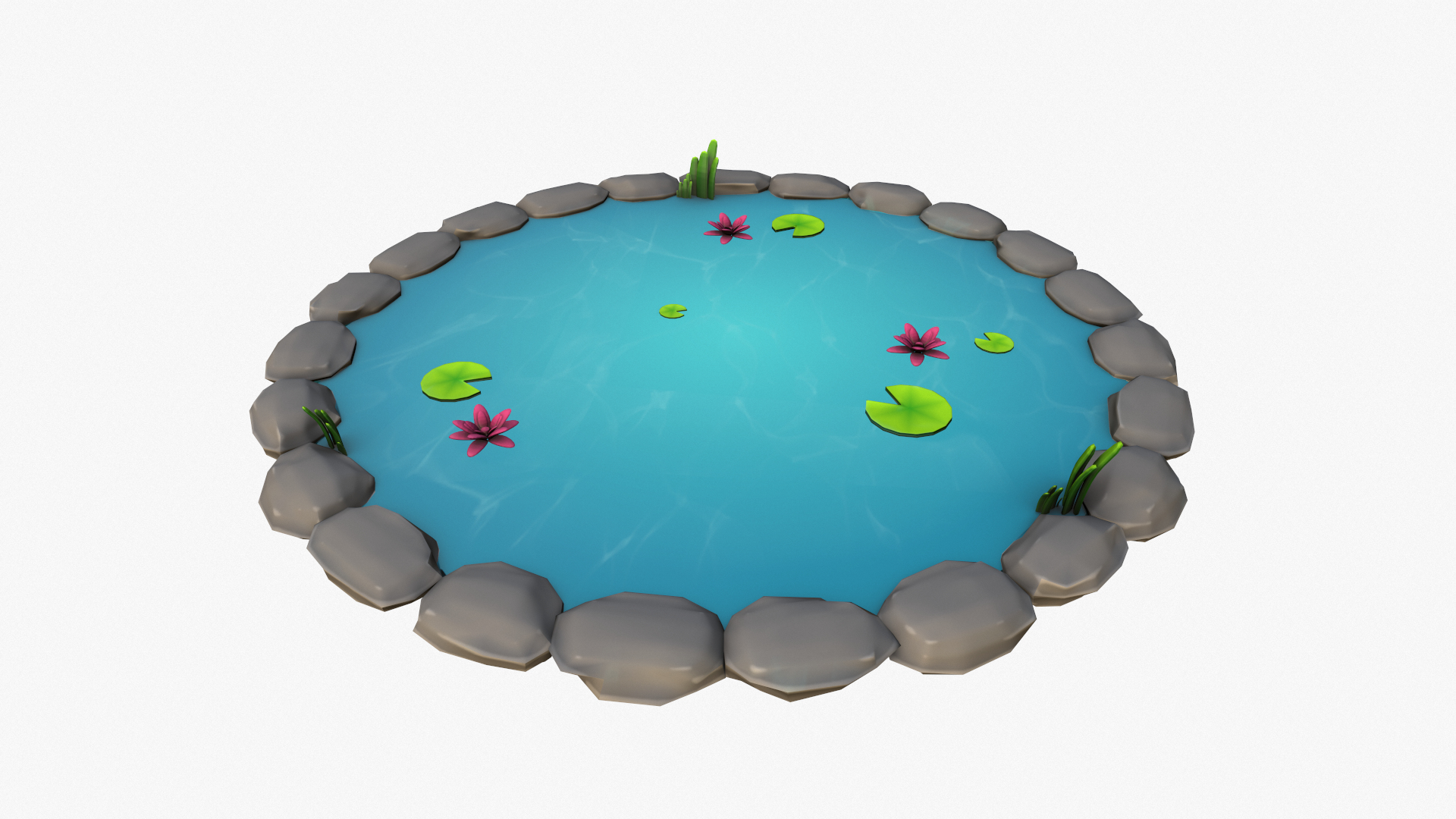 Free Cartoon Pond 3D - TurboSquid 1771135