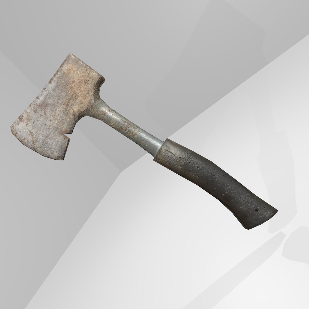 3d rusted hatchet model