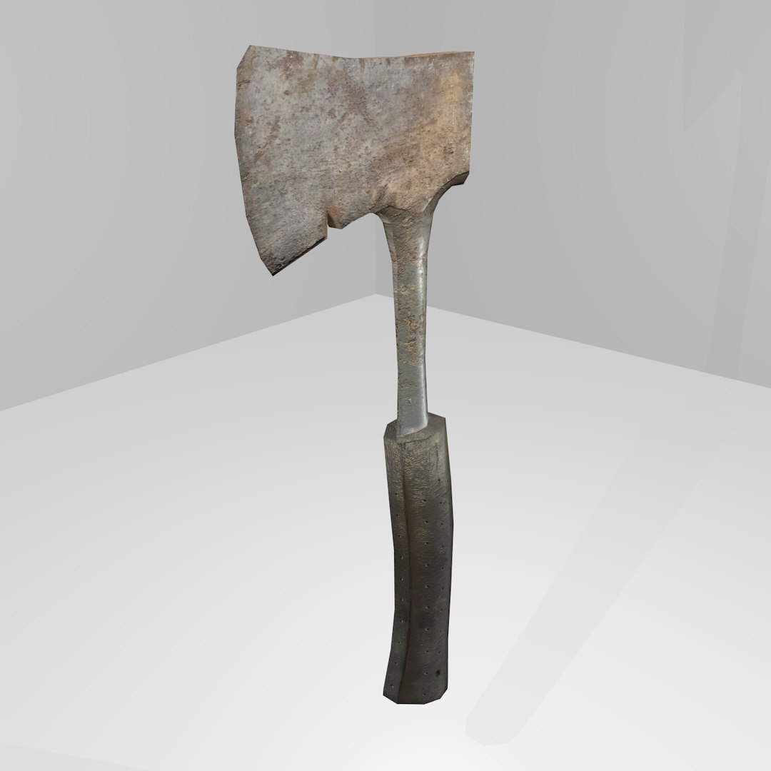 3d rusted hatchet model